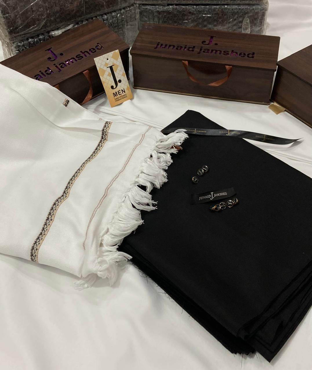 J.EXCULSIVE SUIT+SHAWL PAIR (SPECIAL PACKING WOODEN BOX) (BLACK SUIT+W ...